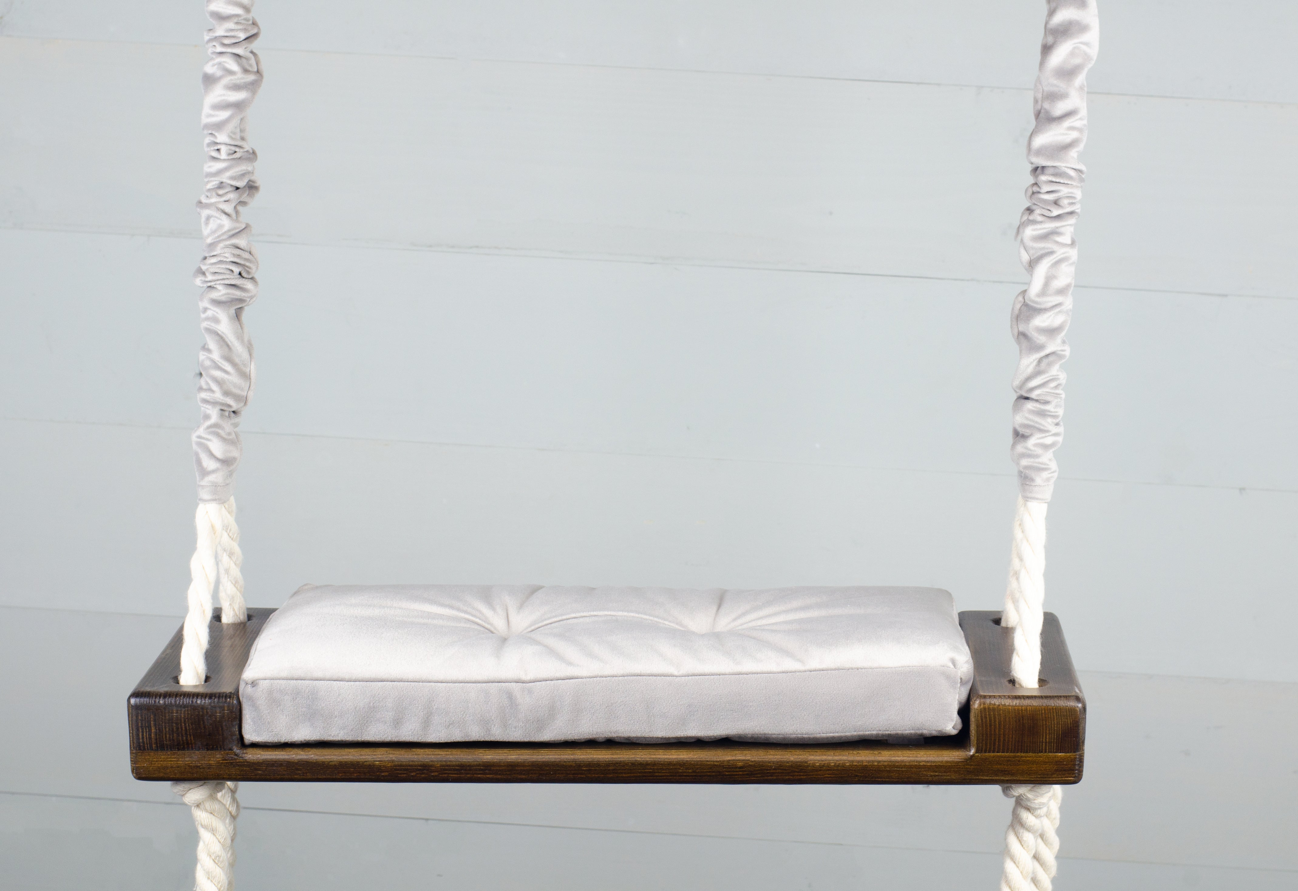 Children's Inside Natural Swing With A Light Gray Seat – Christyle Store